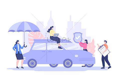 자동차 보험 일러스트 무료 다운로드 Lovepik