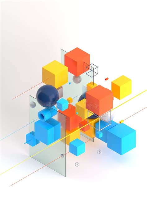 Abstract 3d Render Visualization Background Template Modern