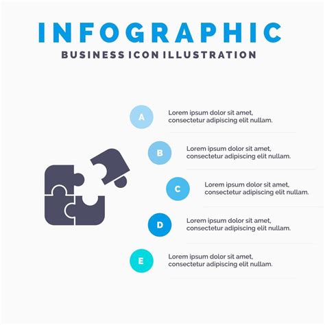 Puzzle Business Jigsaw Match Piece Success Solid Icon Infographics 5 Steps Presentation