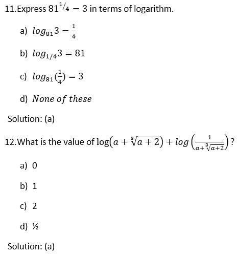 Most Important NDA Exam Questions On Logarithms