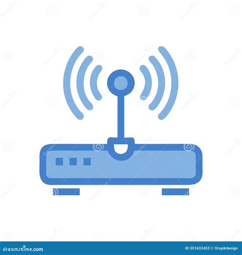 Router With Antennas And Ethernet Ports Vector Illustration 351750874