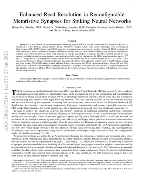 Pdf Enhanced Read Resolution In Reconfigurable Memristive Synapses