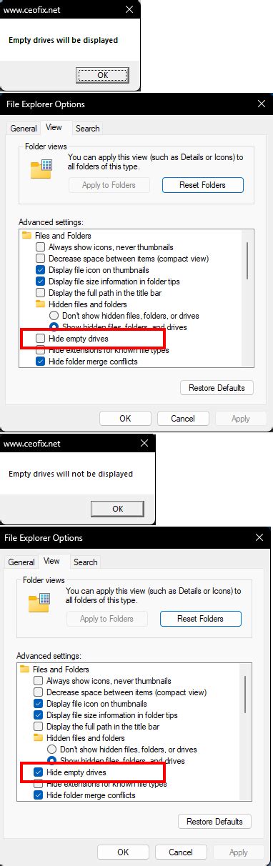 Show Or Hide Empty Drives In Windows