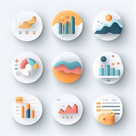 Colorful Flat Illustration Of Various Data Visualization Elements Including Graphs Charts And
