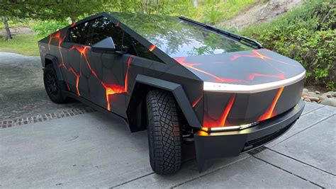 Volcano Lava Cracks Cybertruck Wrap Cyber Owners