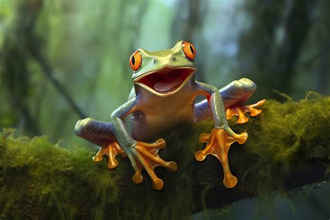 AI Generated Tree Frog Sitting On Plant Generative AI 35548556 Stock Photo At Vecteezy