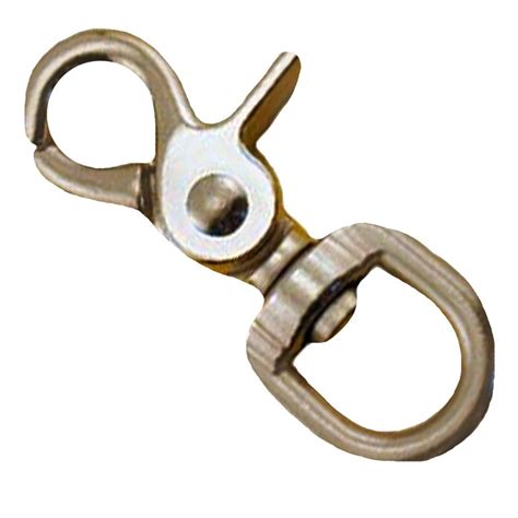 12 Brass Trigger Snap With Swivel Round Eye