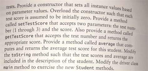 Solved Tests Provide A Constructor That Sets On Parameter