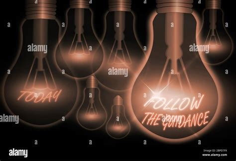 Text Sign Showing Follow The Guidance Business Photo Text Controlling A Course Of Projectile By