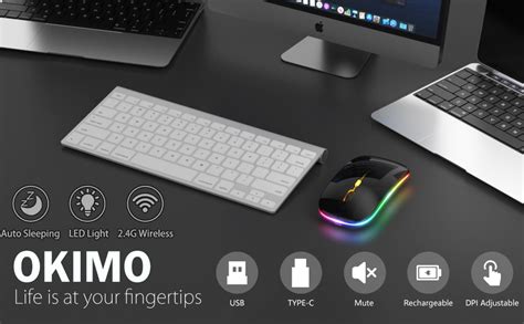 Wireless Mouse G Bluetooth Mouse Rechargeable Silent Mouse USB Type C Receiver Dual Mode