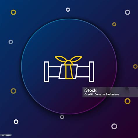 라인 산업 금속 파이프 아이콘은 파란색 배경에 격리되어 있습니다 다른 모양의 배관 파이프 라인 부품 다채로운 개요 개념입니다 벡터 가솔린에 대한 스톡 벡터 아트 및 기타