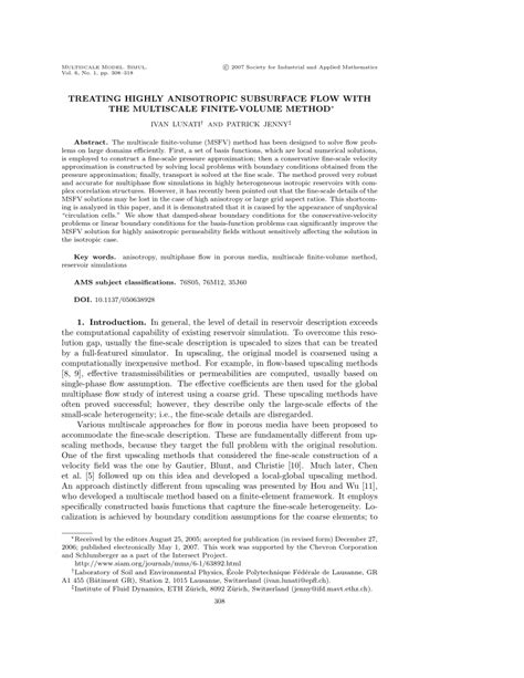 Pdf Treating Highly Anisotropic Subsurface Flow With The Multiscale Finite Volume Method