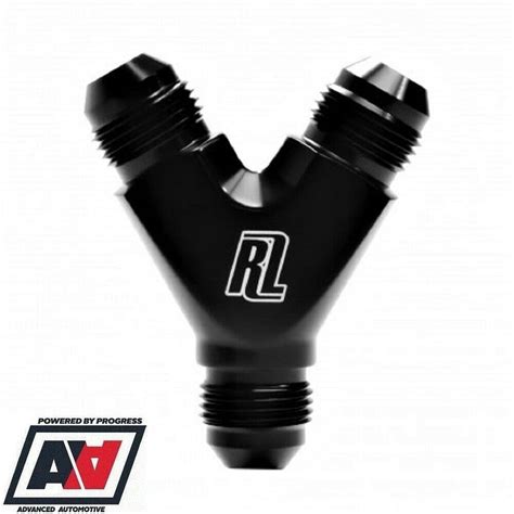 Rl An 6 Male Y Piece Adaptor Fitting Black Anodised Aluminium Fuel