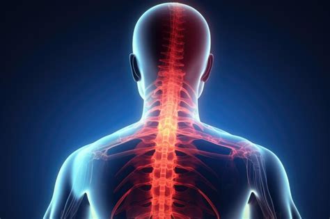 Человеческий скелет анатомия рентгеновское сканирование на темно синем фоне Медицинская