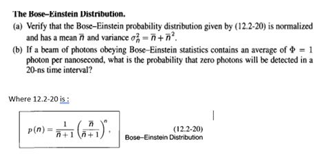 Solved The Bose Einstein Distribution A Verify That The Solved The Bose Einstein Distribution A Verify That The