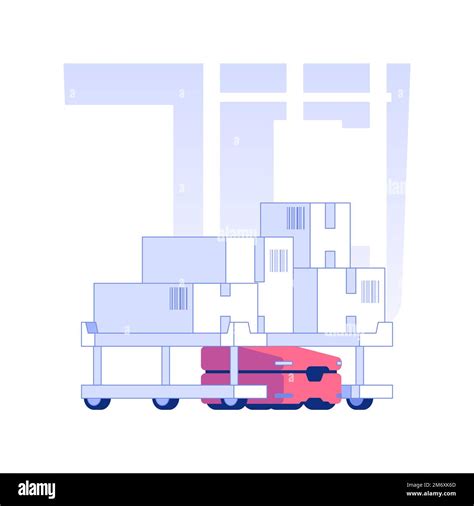 Automated Guided Cart Isolated Concept Vector Illustration Self Driving Cart At Factory