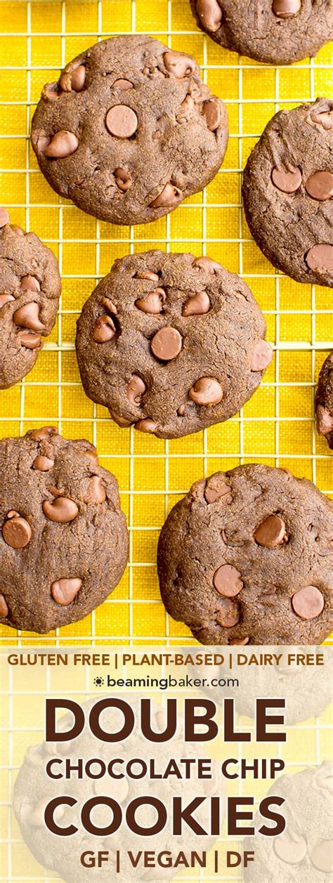 Vegan Double Chocolate Chip Cookies Vegan Gluten Free Dairy Free