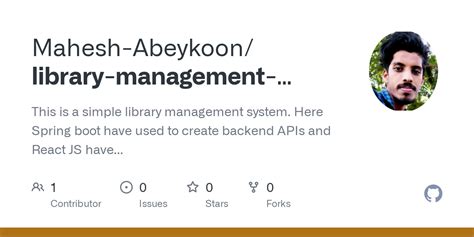 Github Mahesh Abeykoonlibrary Management System This Is A Simple Library Management System