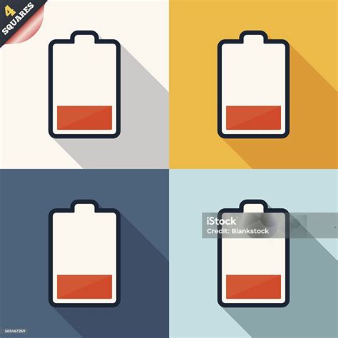 배터리 부족 수준 팻말 아이콘크기 전기 기호 0명에 대한 스톡 벡터 아트 및 기타 이미지 0명 기하 도형 낮음 Istock