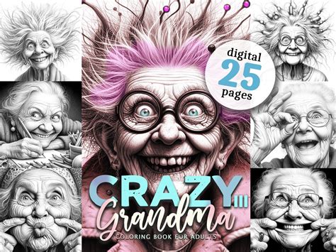 Crazy Grandma Coloring Book 3 Digital Monsoon Publishing Usa