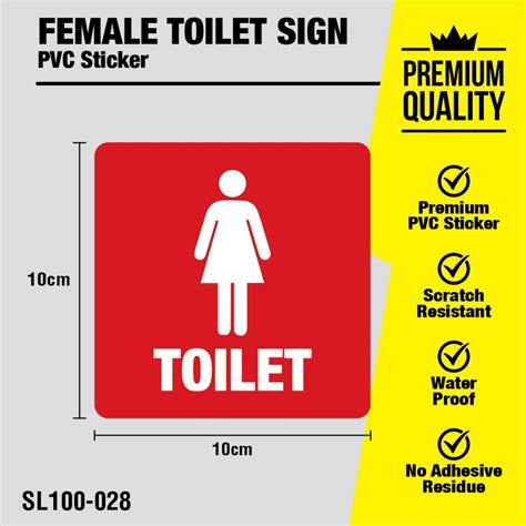 Signage For Female Toilet Tandas Perempuan 10cm X 10cm Shopee