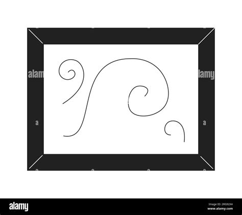 Abstract Picture In Wooden Frame Monochrome Flat Vector Object Stock Vector Image And Art Alamy