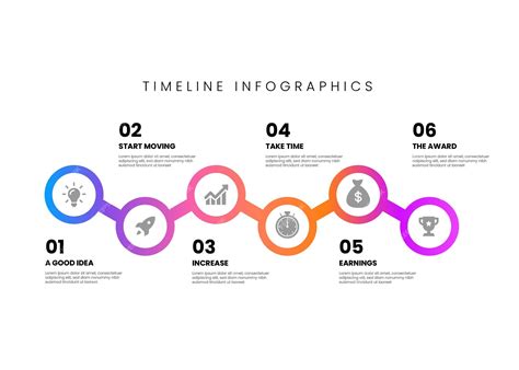 premium vector 6 pointer timeline infographics