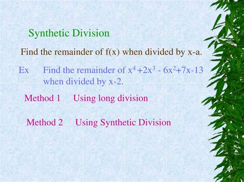 PPT Synthetic Division PowerPoint Presentation Free Download ID