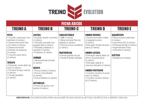 Ficha De Treino Abcde Braincp