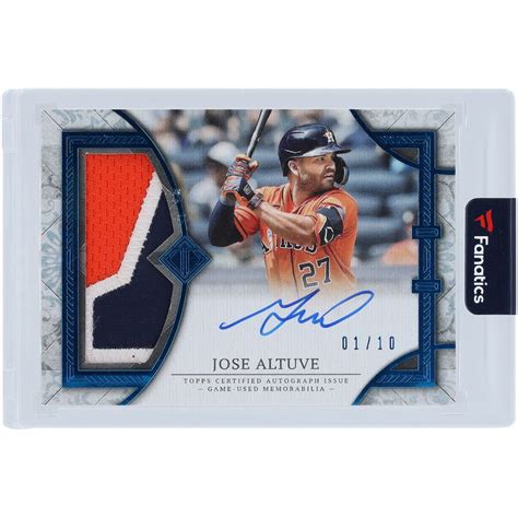Jose Altuve Houston Astros Autographed 2024 Topps Transcendent Blue