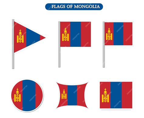 Premium Vector Mongolia Flags On Many Objects Illustration