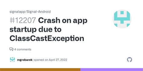 crash on app startup due to classcastexception · issue 12207