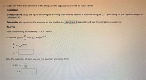 Solved Discharging A Capacitor In An Rc Circuit Consider A