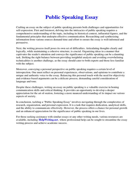 Public Speaking Essay Download Free Pdf Public Speaking Essays