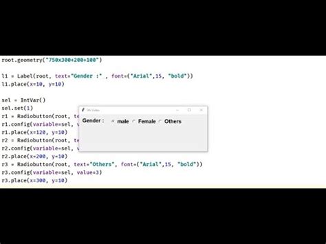 RadioButton Components Of Python Tkinter YouTube