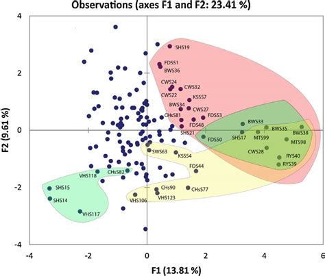 Two Dimensional PCA Plot Based On The First 2 Components For 18 Download Scientific Diagram