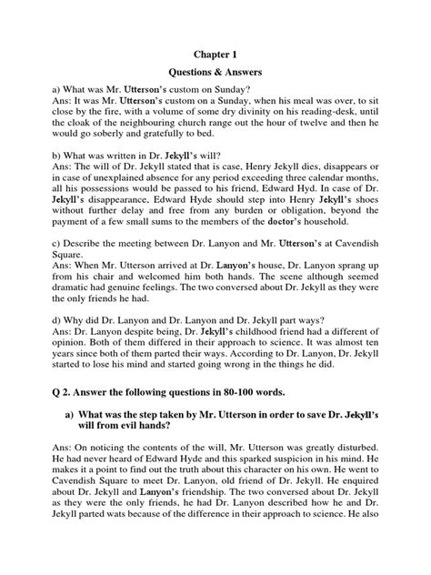 Chapter 1 Pdf Dr Jekyll And Mr Hyde Character Strange Case Of