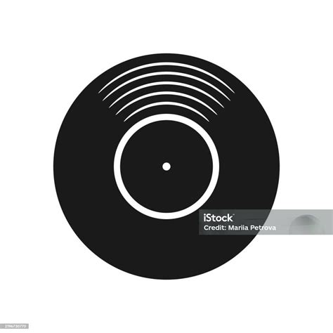 비닐 레코드 평면 아이콘 기호는 흰색 배경에 격리되어 있습니다 벡터 일러스트 레이 션 검은색에 대한 스톡 벡터 아트 및 기타 이미지 검은색 녹음 장비 듣기 Istock