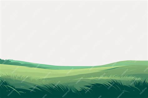 Premium Vector Serene Green Landscape Illustration
