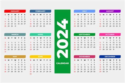 Modelo De Calendário 2024 Vetor Editável 12717844 Vetor No Vecteezy