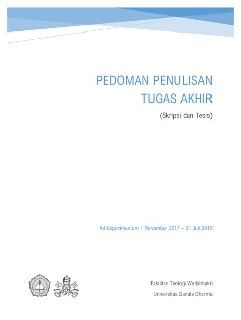 Fillable Online Pedoman Penulisan Tugas Akhir Skripsi Dan Tesis Fax Email Print PdfFiller