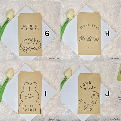 ซองกระดาษสีน้ำตาลcน่ารักๆ ขนาด 11 X 20 Cm Set C นัดพบเครื่องเขียน Thaipick