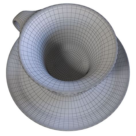 접시와 화이트 도자기 커피 컵 3d 모델 7 Max Fbx Obj Free3d