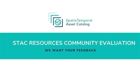 Radiant Earth On Linkedin Stac Resources Community Evaluation