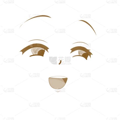 卡通画 面部表情元素 坏笑