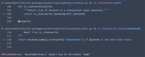 Programming Quantuminstance Object Has No Attribute Name Quantum