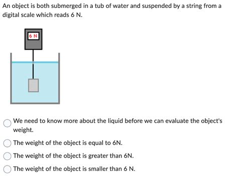 Solved An Object Is Both Submerged In A Tub Of Water And