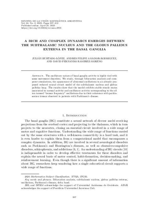 Pdf A Rich And Complex Dynamics Emerges Between The Subthalamic