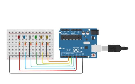 Circuit Design Conducción De Múltiples Leds Sesión 4 1 Tinkercad