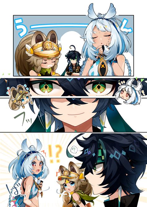 Mualani Kinich And Kachina Genshin Impact Drawn By Usako Usako